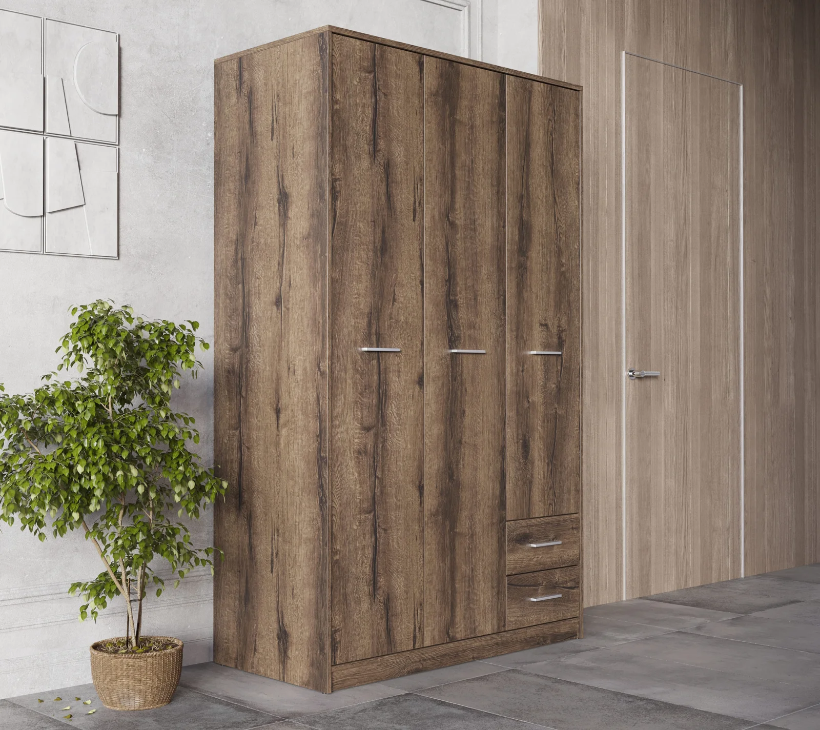 Шкаф Nepo дуб монастырский SZF3D2S купить в Москве в мебельном интернет-магазине, цены в каталоге